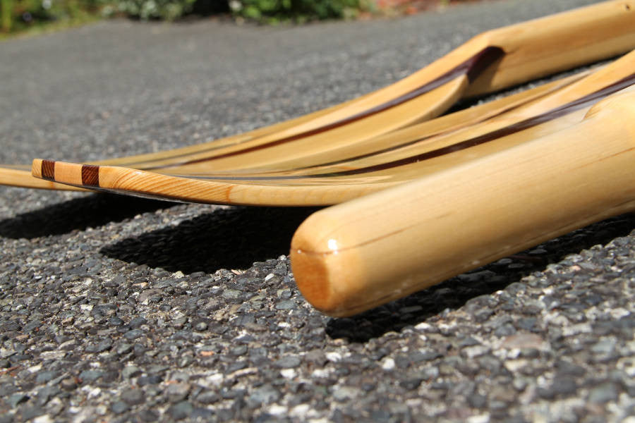 Hollow-Shaft Wooden Sculling Oars Built From a Kit - Angus Rowboats